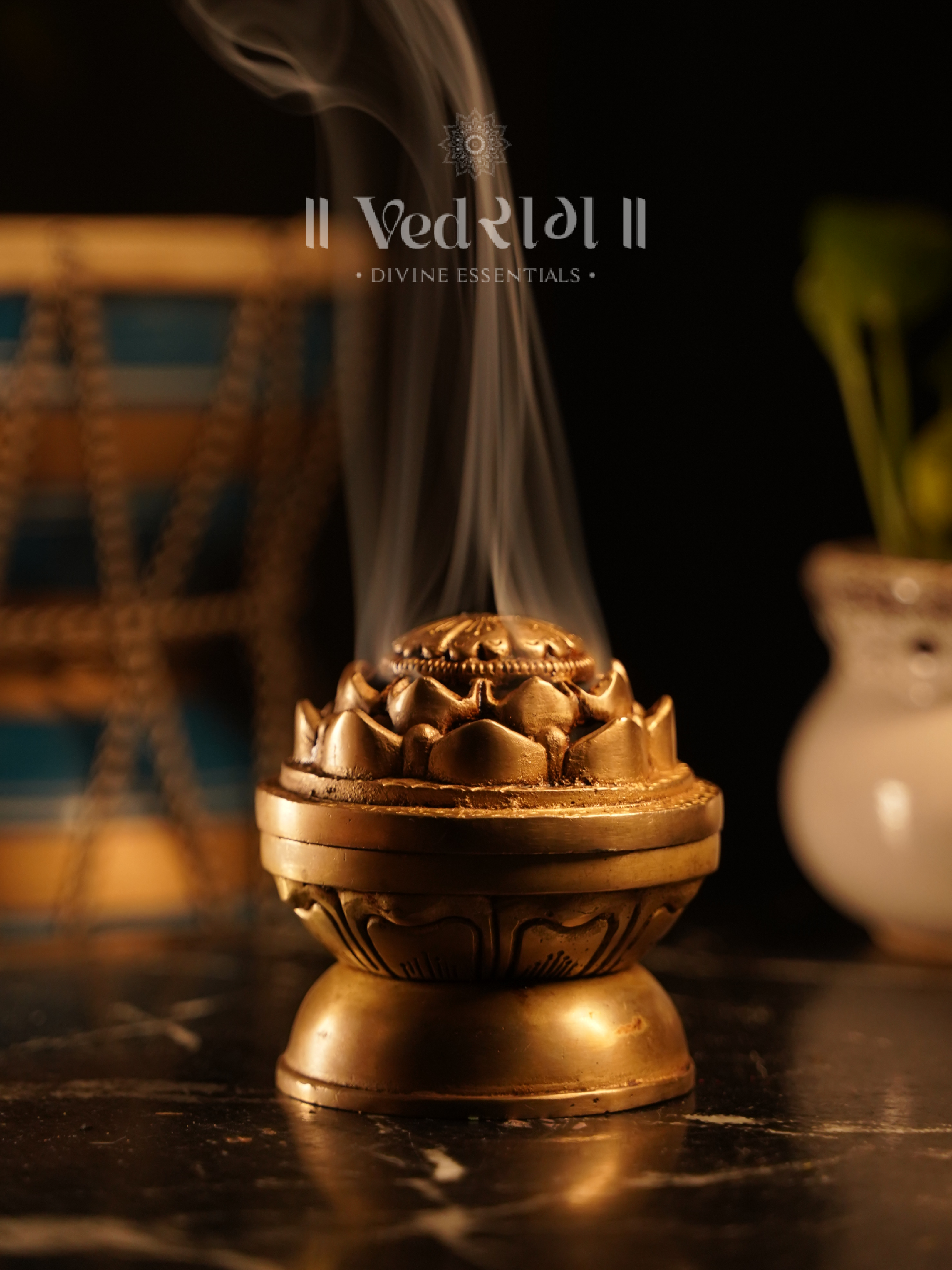 Brass Padma Dhuni | Handcrafted Lotus Brass Dhoop Dani | Traditional ...